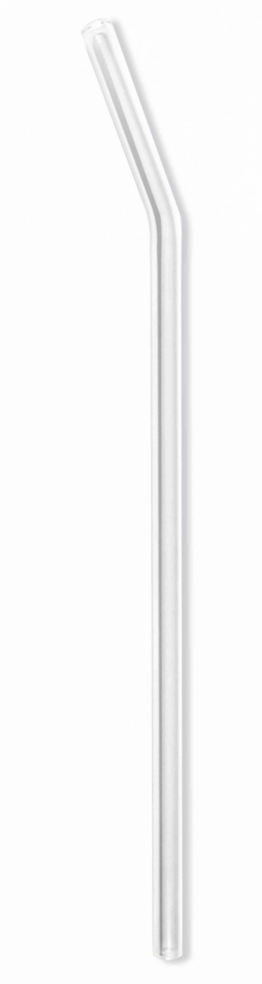 Glas-Strohhalm 23 cm |mit Reinigungsbürste, gebogen, transparent